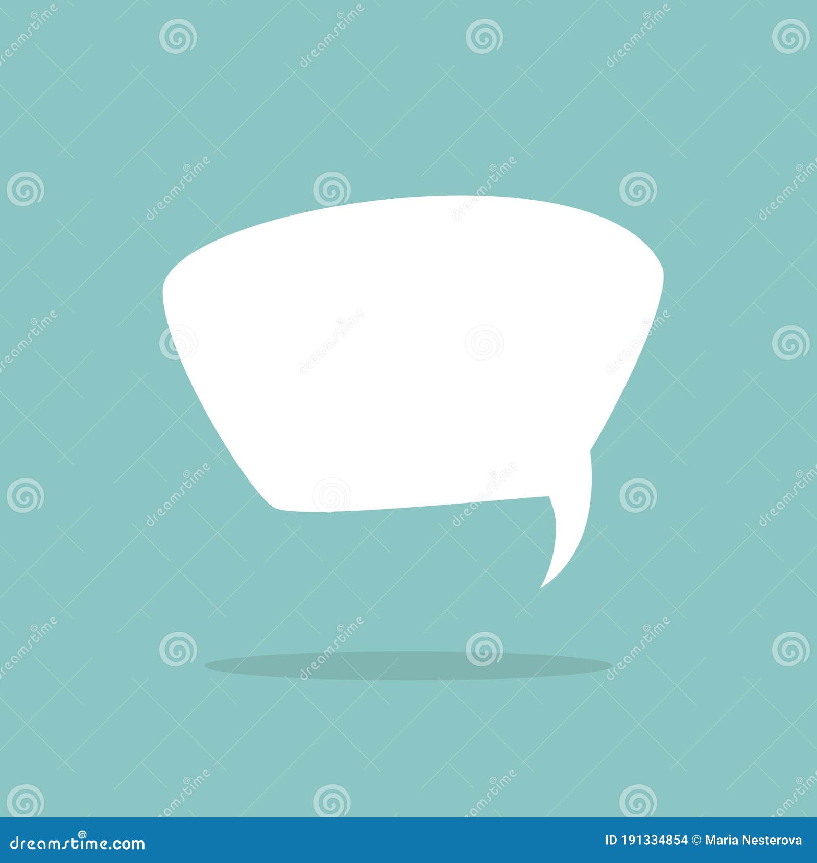 White Chat Speech Bubble with Shadow on Powder Blue Background Stock ...