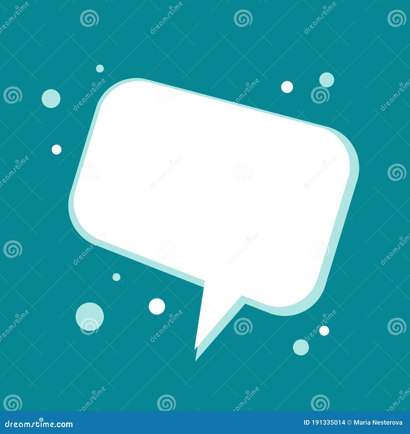 White Chat Speech Bubble with Shadow on Powder Blue Background Stock ...
