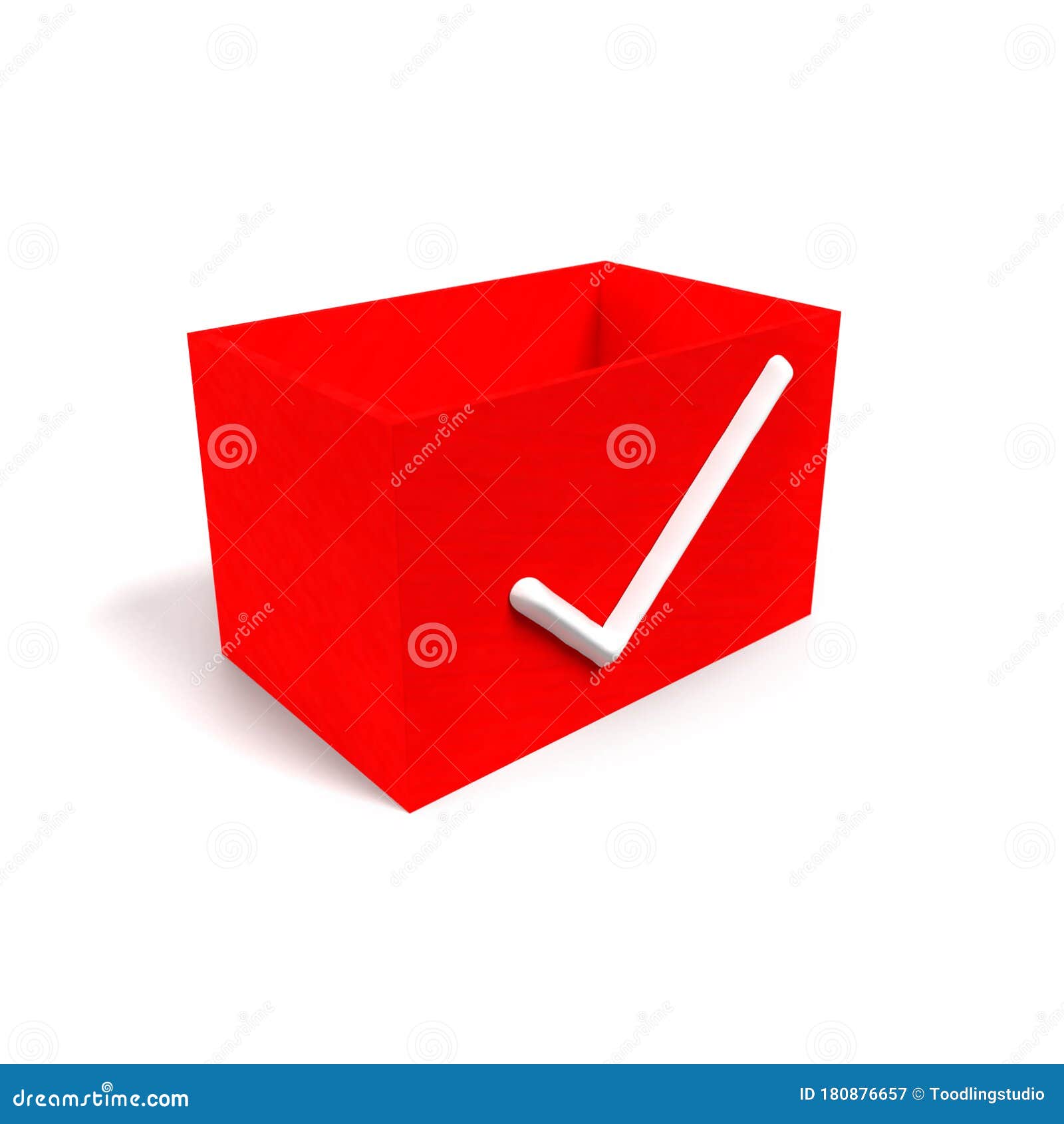 White Check Mark. Checkmark Symbol on the Red Box for Web and Software ...