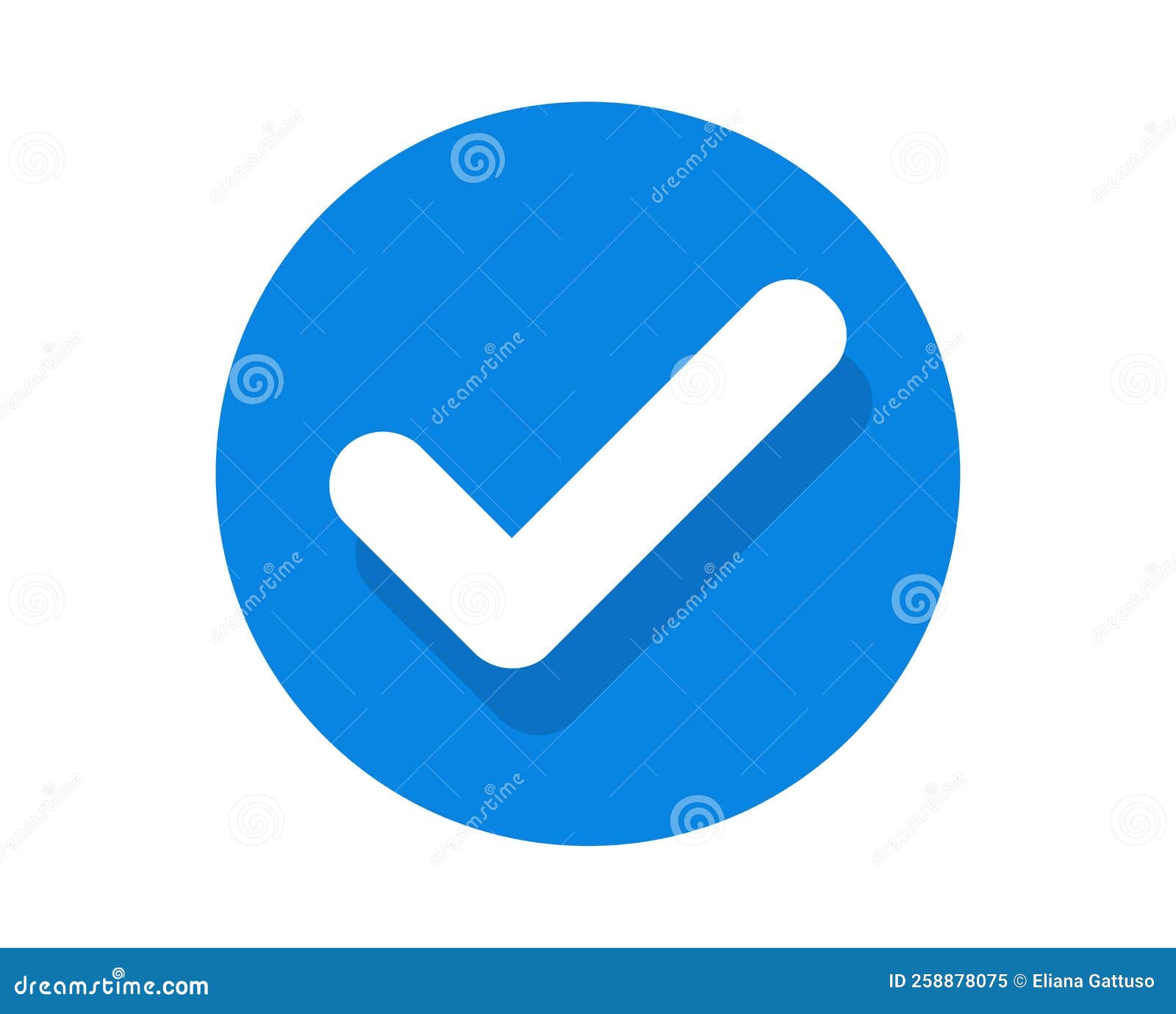 White Check Mark Icon on Blue Background. Stock Vector - Illustration ...