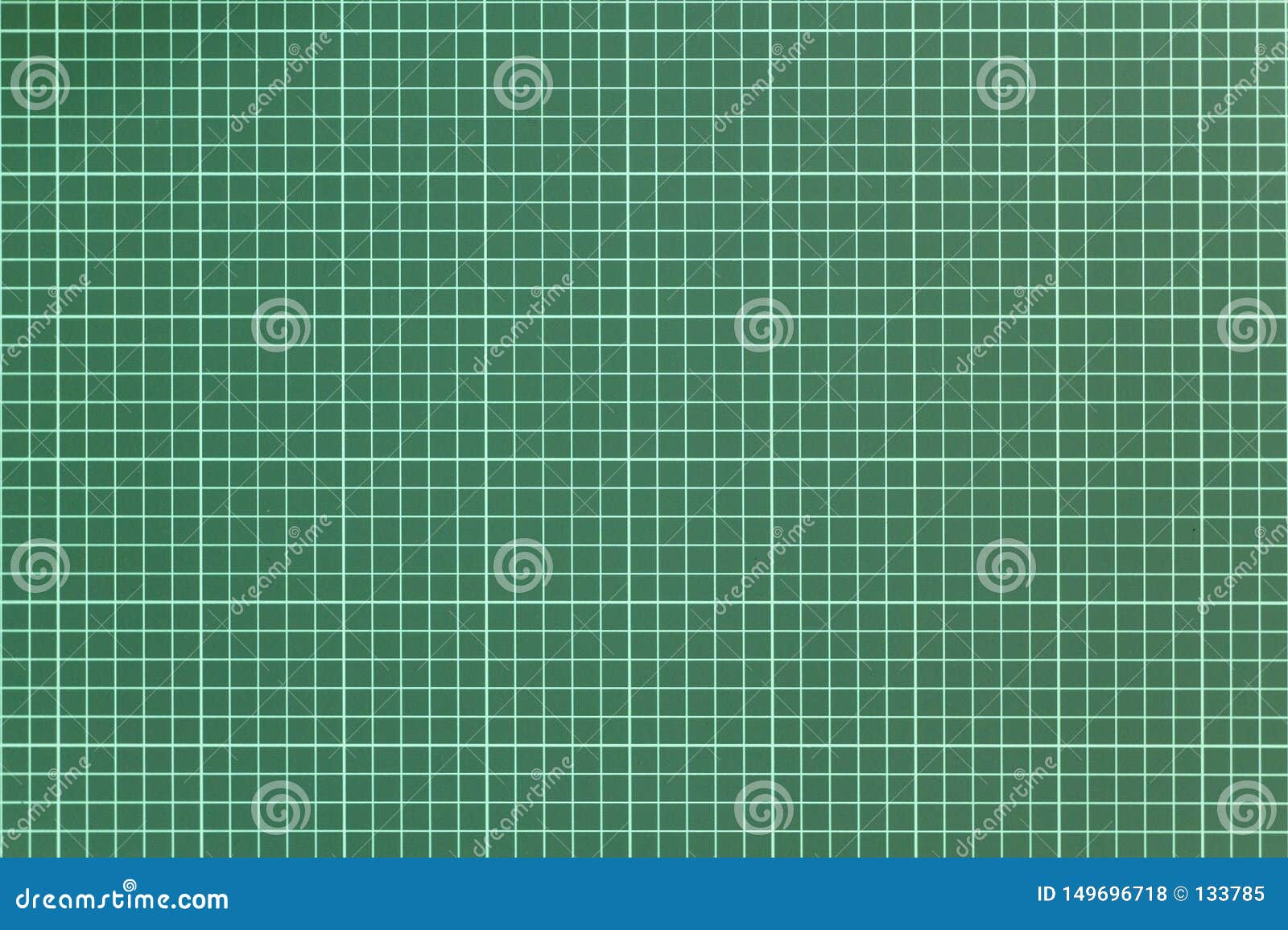 White Checkered Pattern on a Green Background of the Cutting Mat. Rough ...