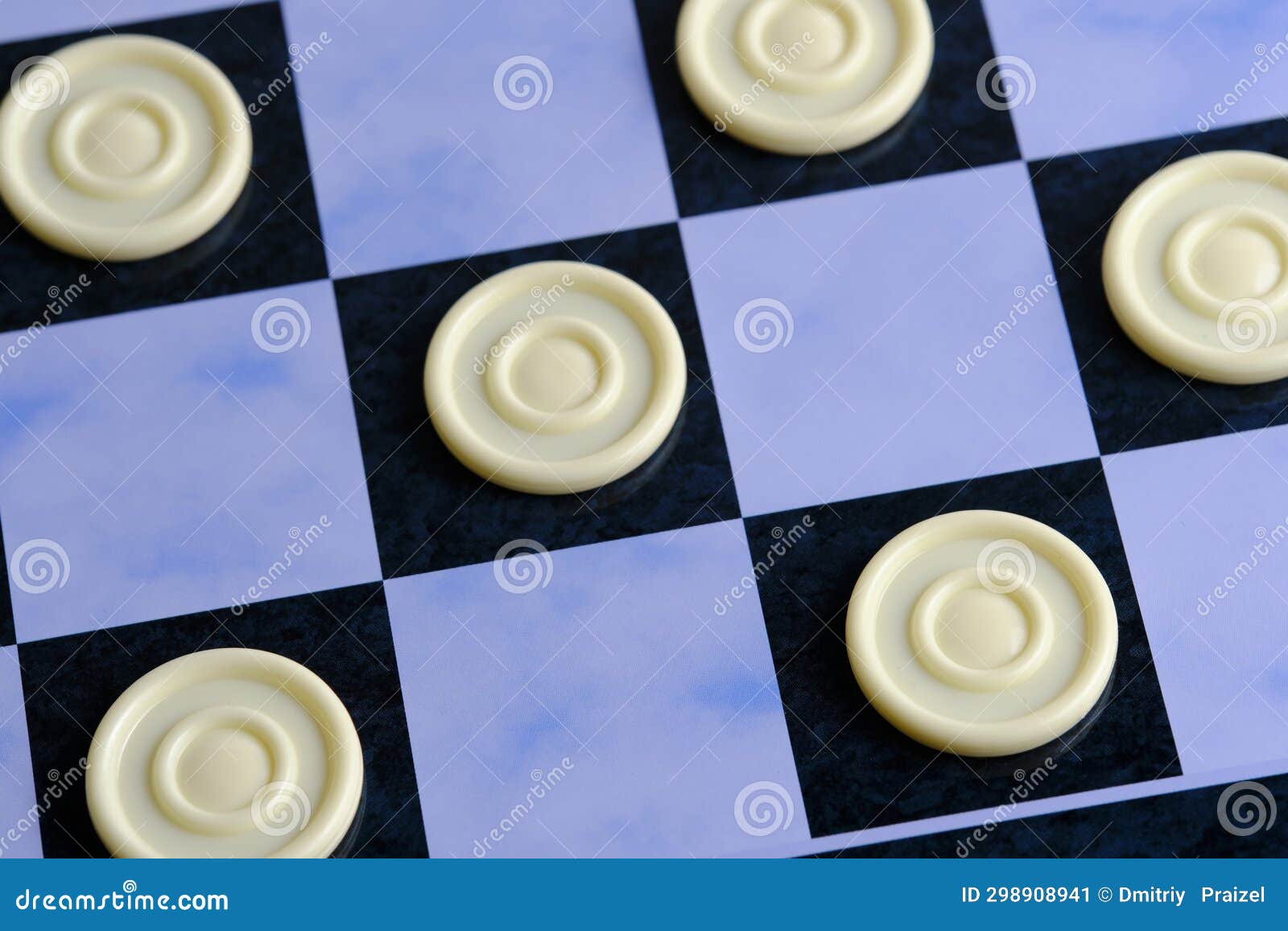 White Checkers are Placed Game Board. Stock Image - Image of table ...