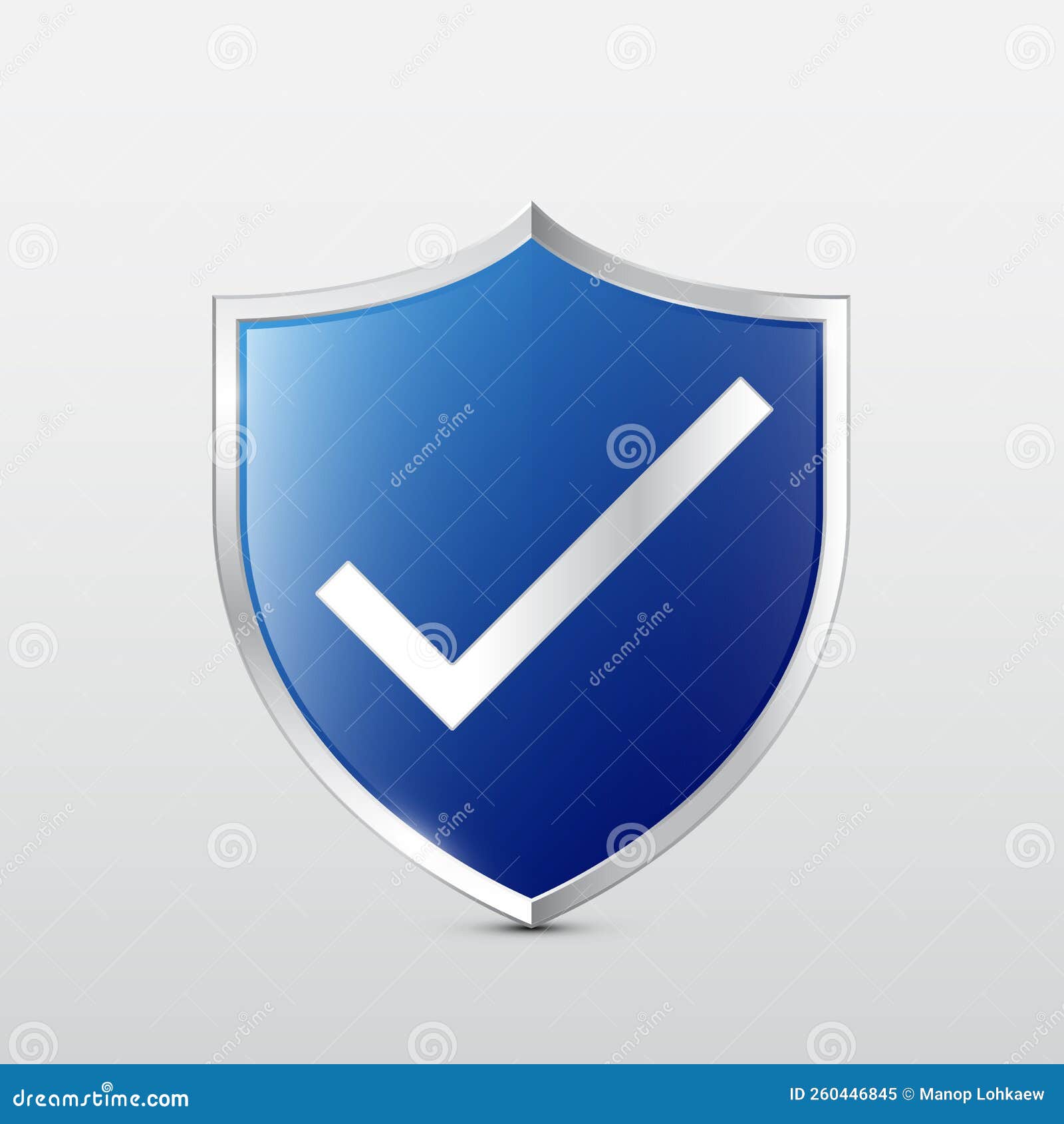 White Checkmark on Blue Shield Vector Illustration Stock Vector ...