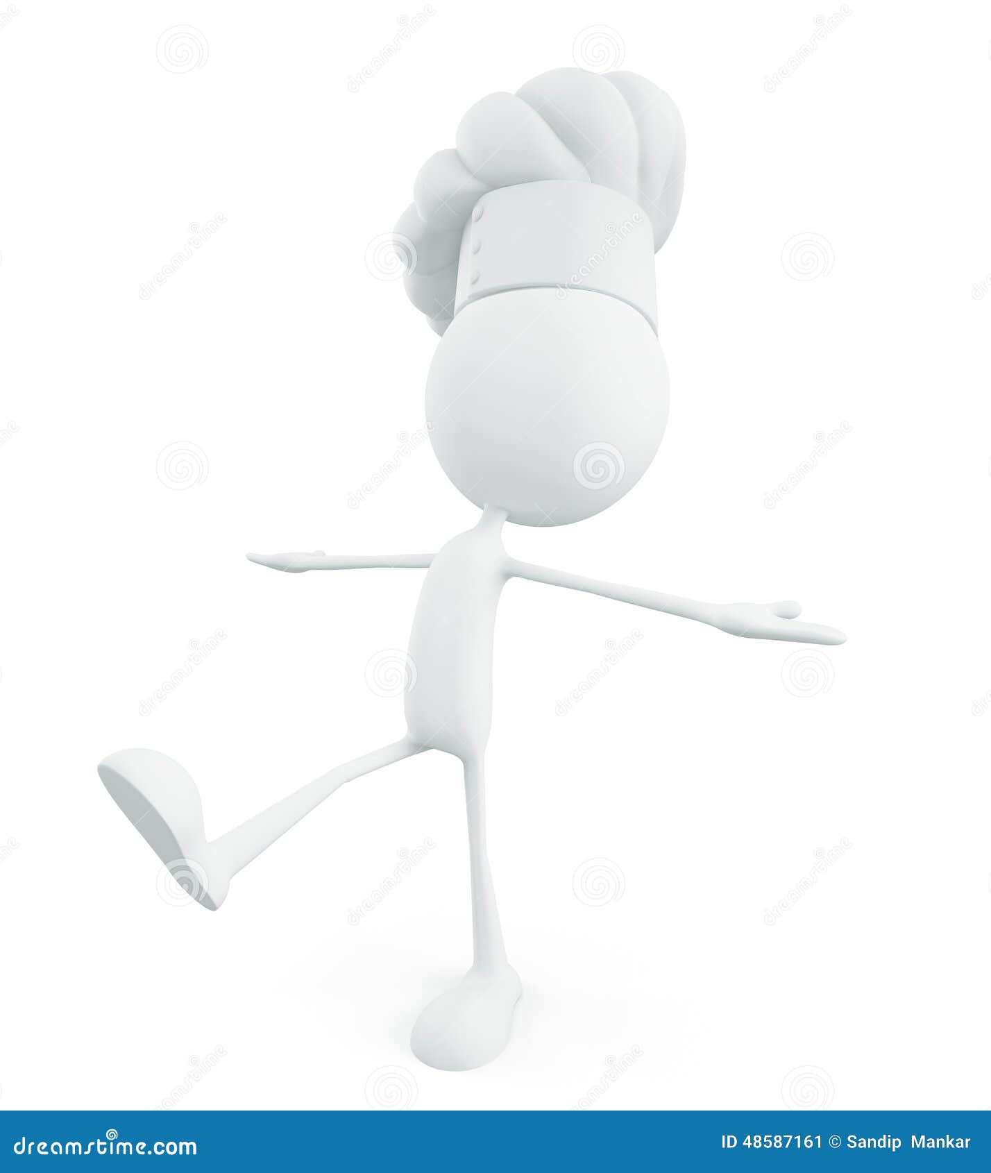 White Chef Character with Balance Pose Stock Illustration ...