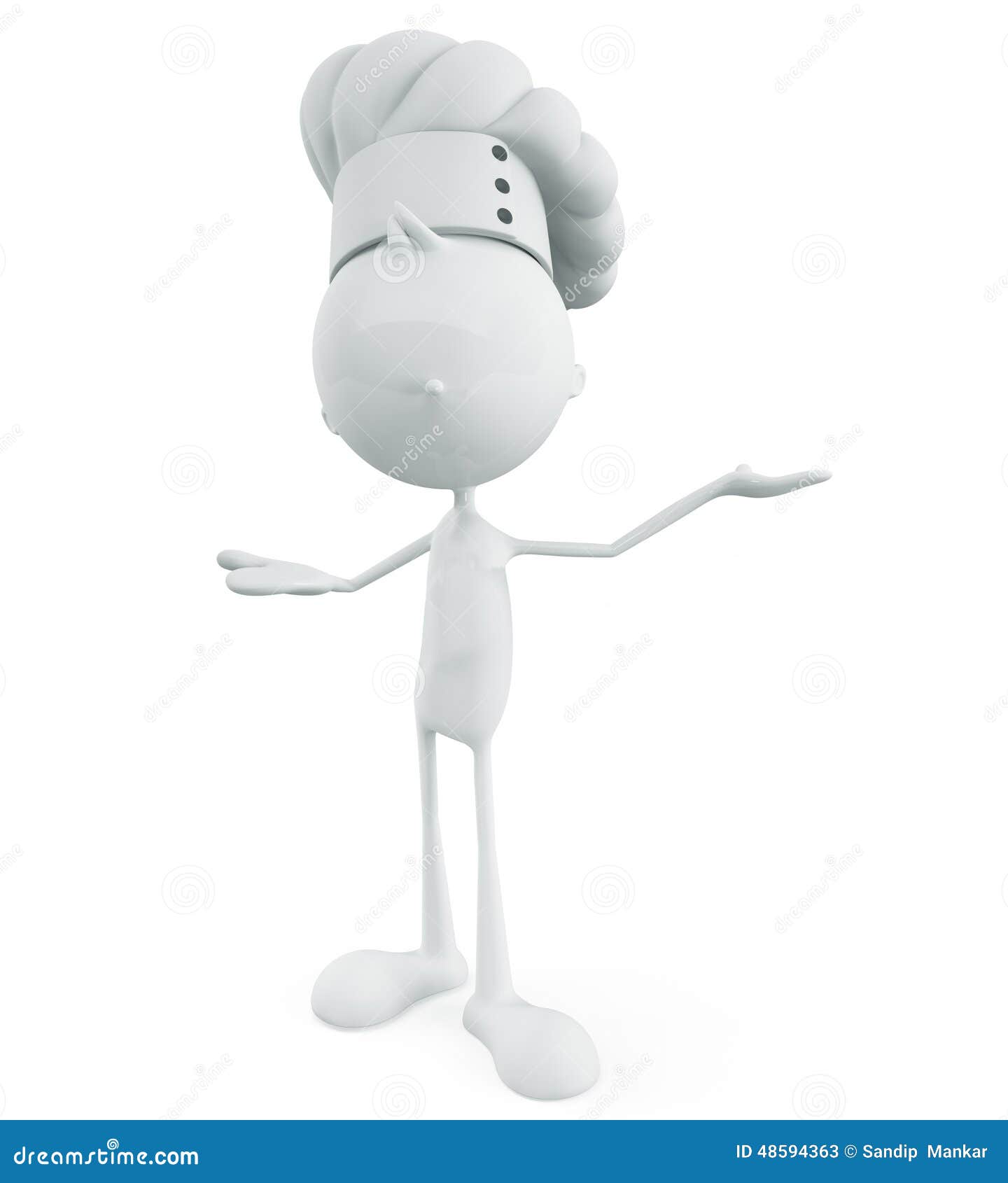 White Chef Character with Dish Stock Illustration - Illustration of ...