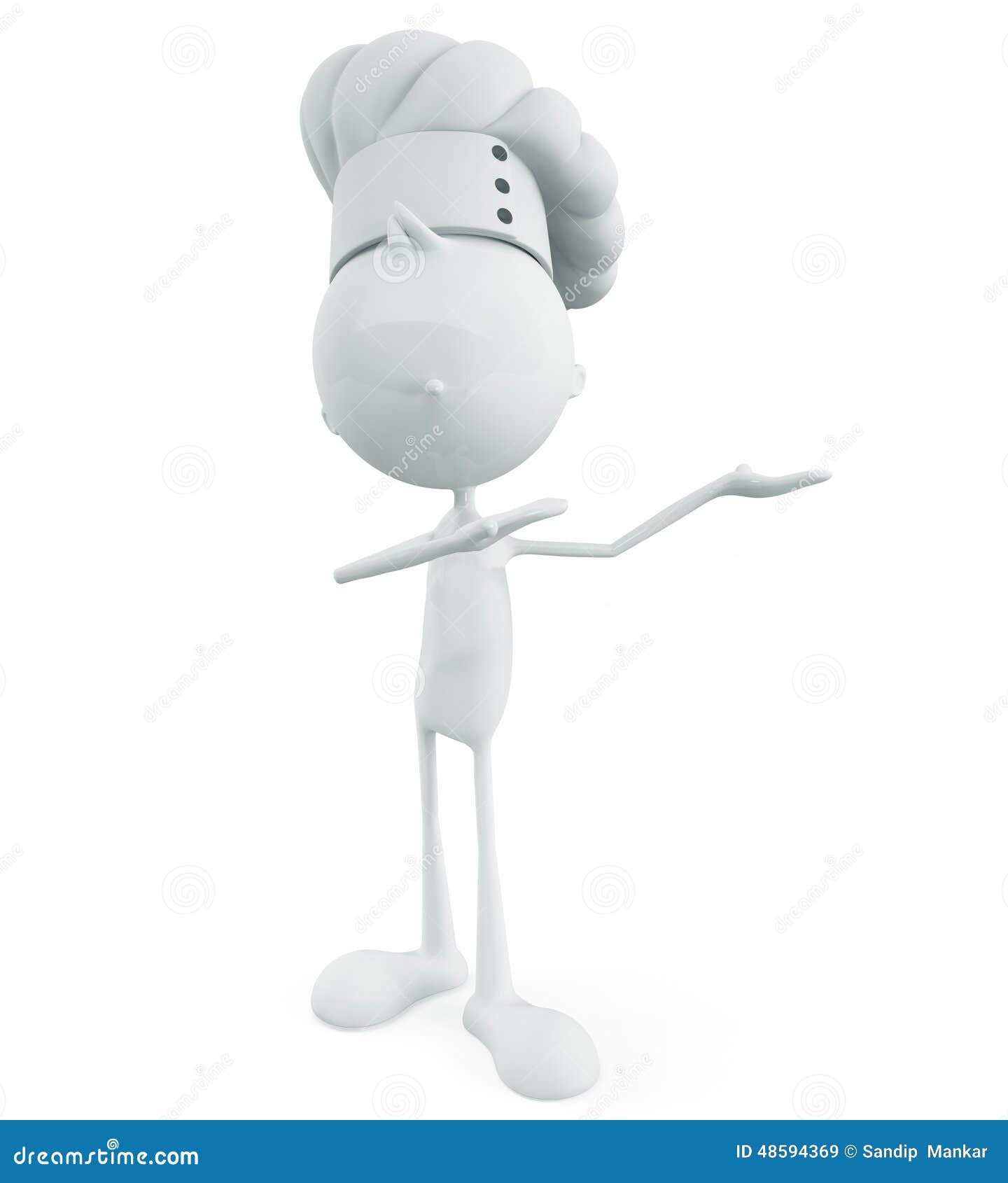White Chef Character with Dish Stock Illustration - Illustration of ...