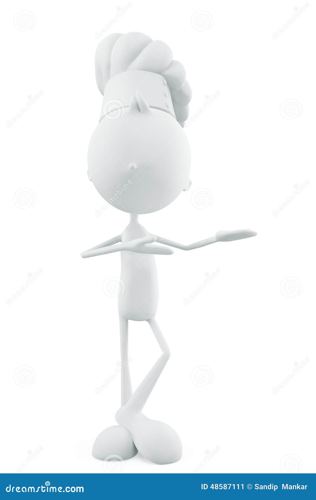 White Chef Character with Presentation Pose Stock Illustration ...