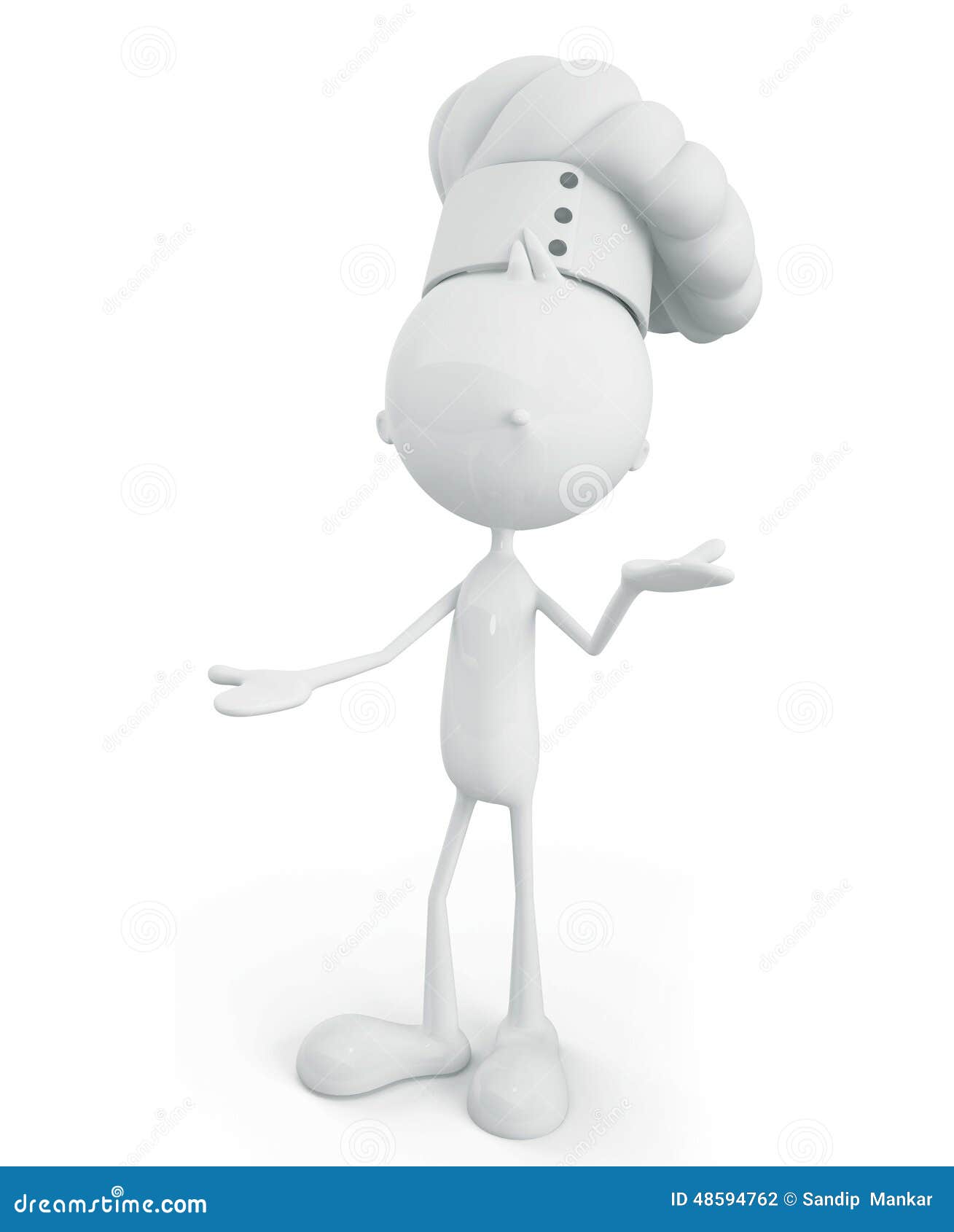 White Chef Character with Presentation Pose Stock Illustration ...