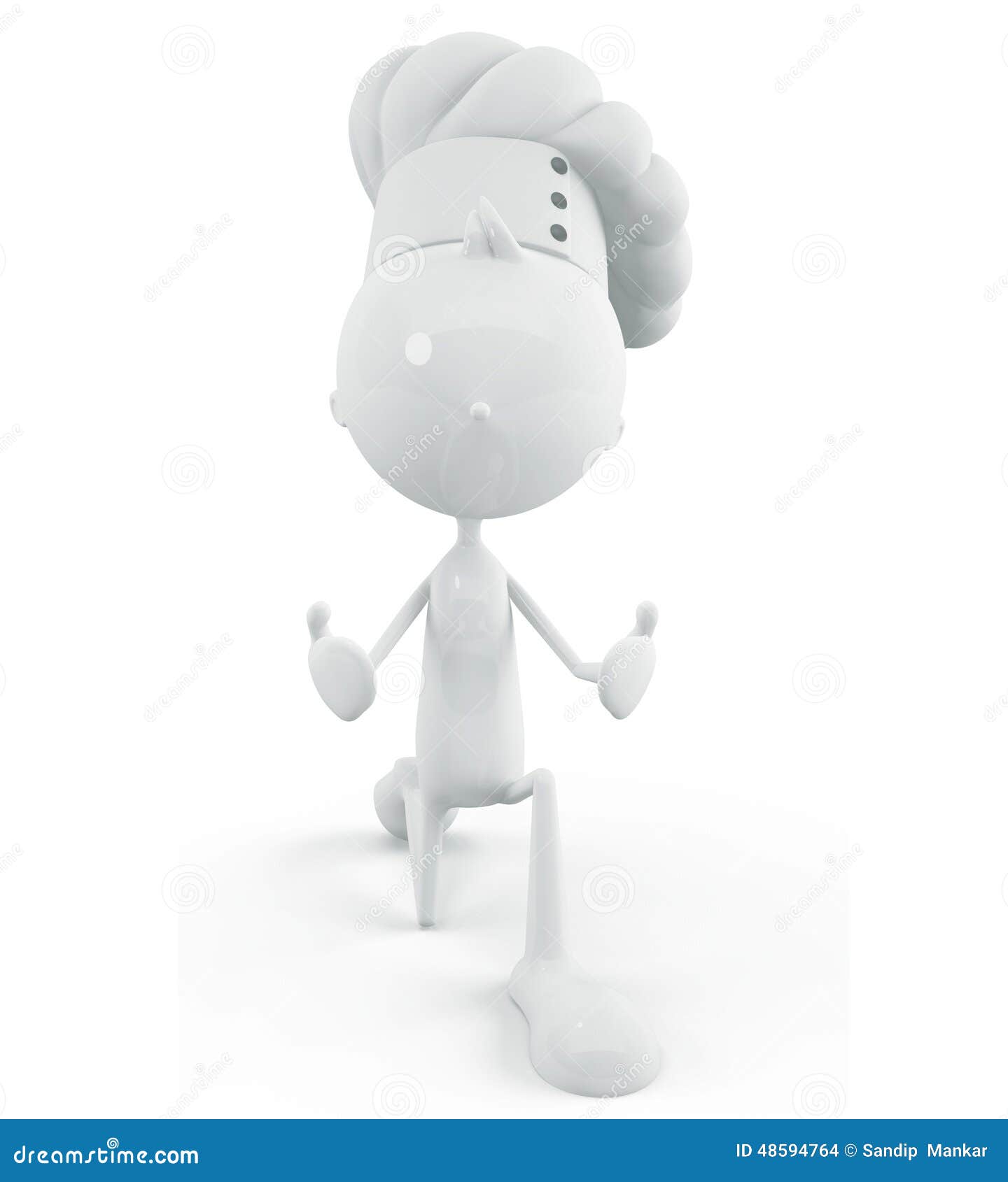 White Chef Character with Presenting Pose Stock Illustration ...