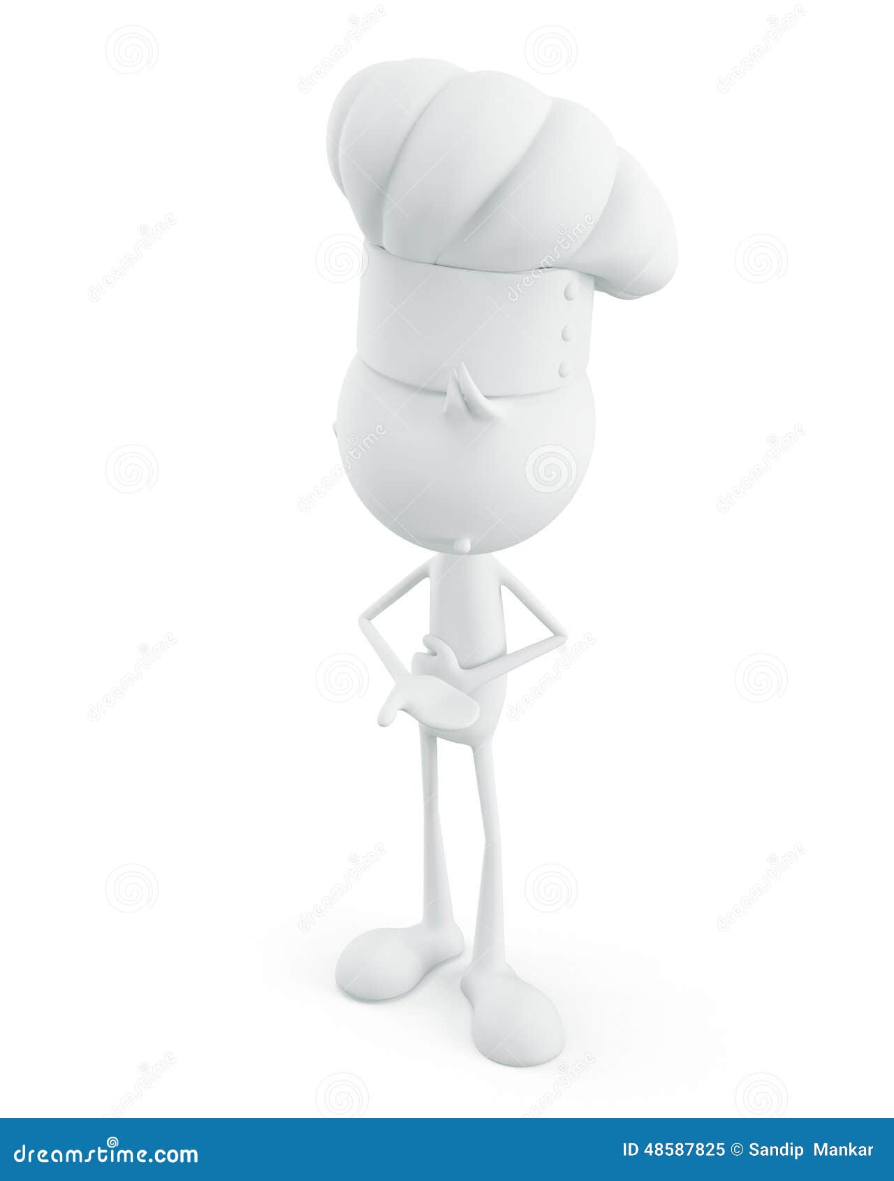 White Chef Character with Welcome Pose Stock Illustration ...