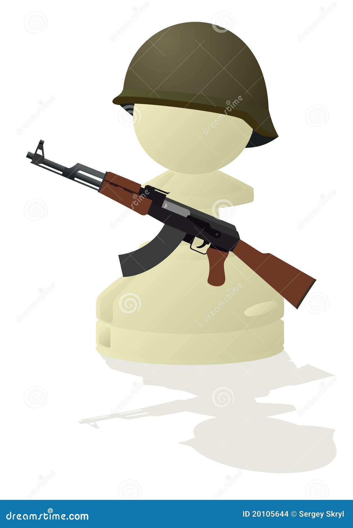 White Chess Pawn With A Gun Stock Images - Image: 20105644