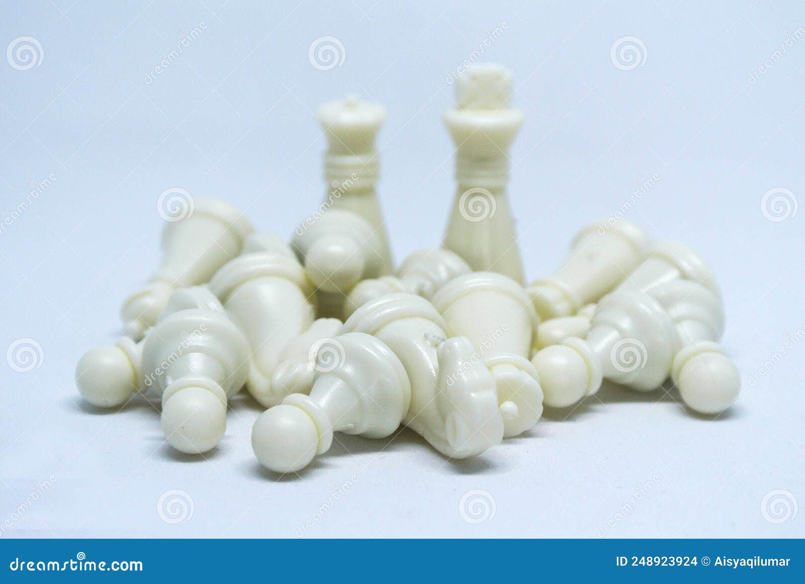 White Chess Pieces on a White Background. Stock Photo - Image of ...