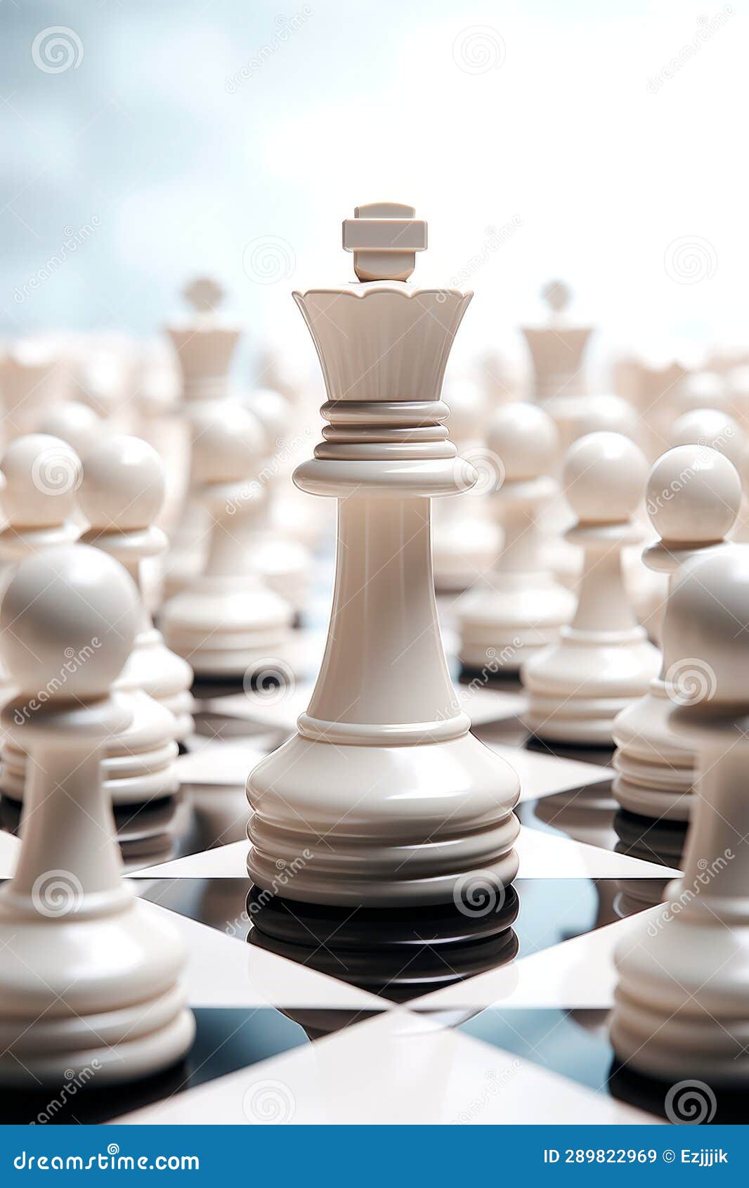 White Chess Pieces on a Chessboard. the Concept of Board Games and the ...