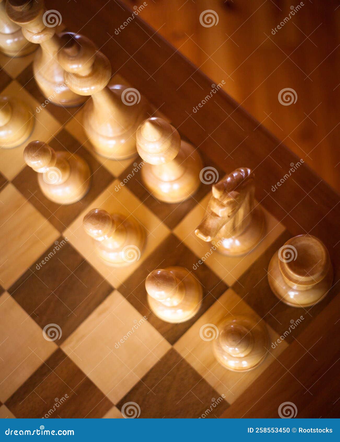 White Chess Pieces on the Chessboard Stock Photo - Image of conceptual ...