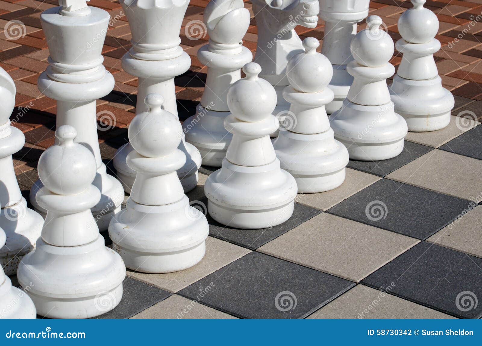 White chess pieces stock photo. Image of play, white - 58730342