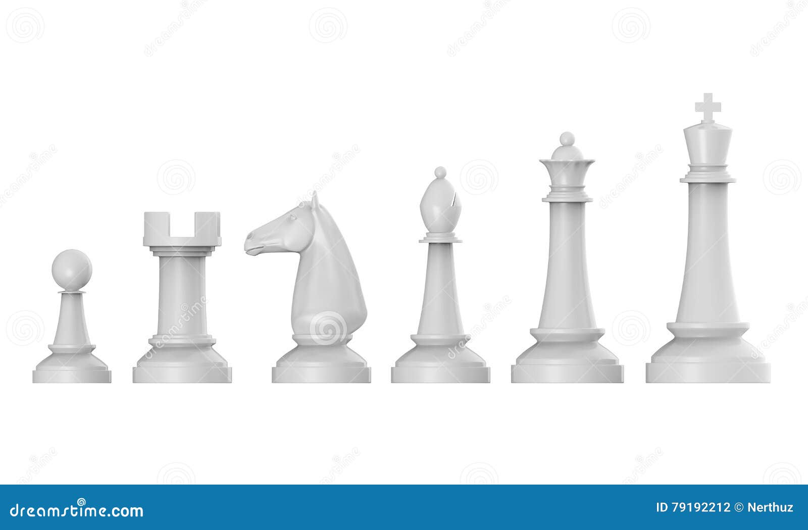 White Chess Pieces stock illustration. Illustration of business - 79192212