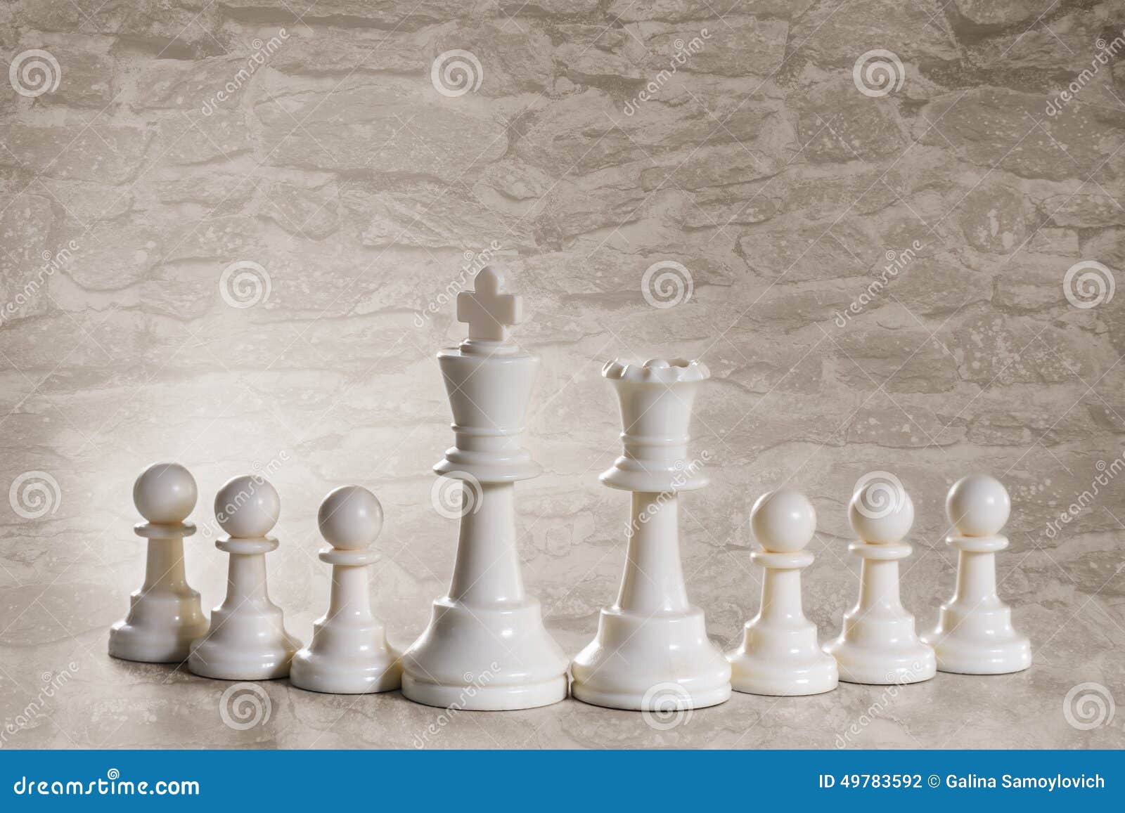 White chess pieces stock photo. Image of sport, chessboard - 49783592