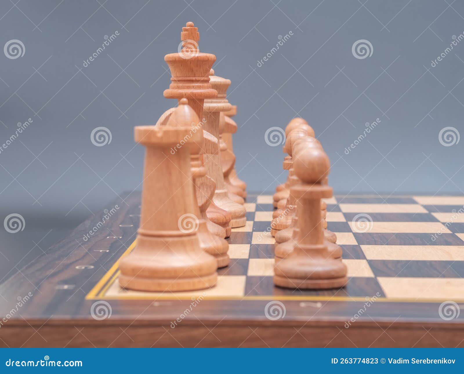 White Chess Pieces Standing in a Rows of White Pieces on a Chessboard ...