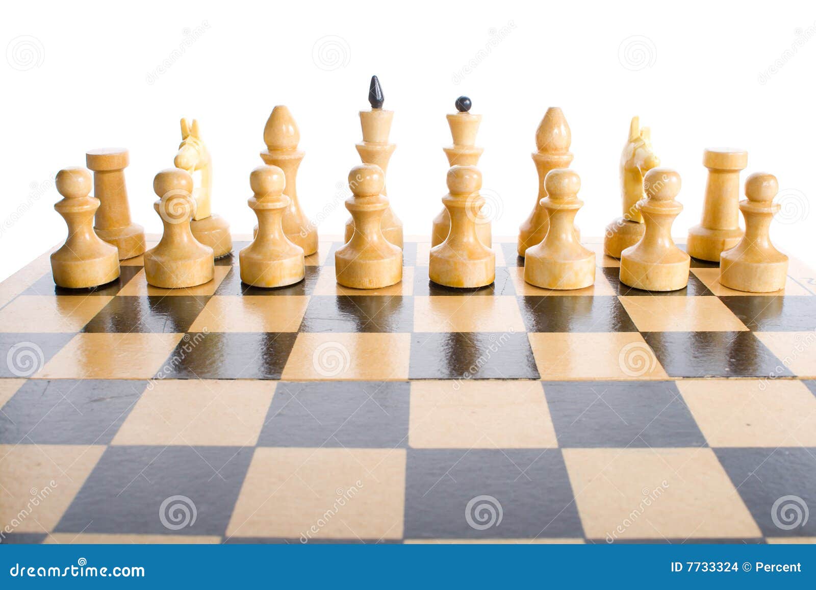 White Chess Pieces in Start Position Stock Photo - Image of macro ...