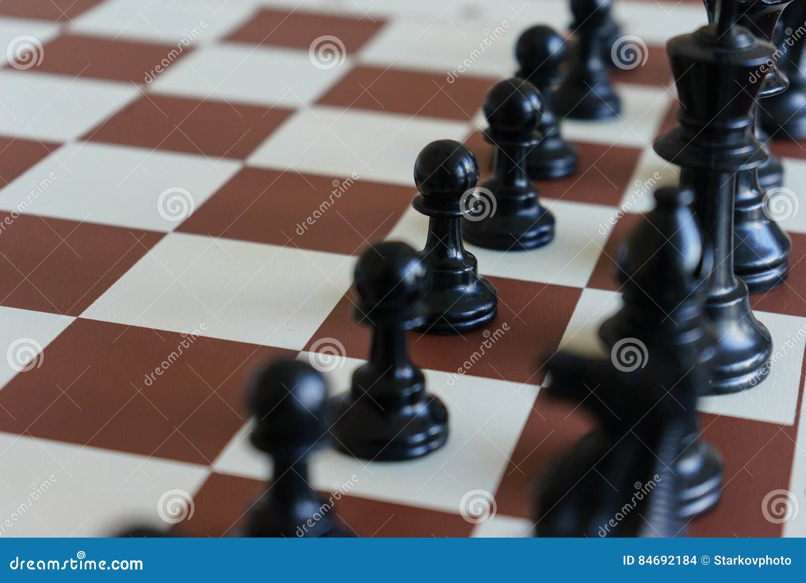 White Chess Pieces on the Starting Position. Stock Photo - Image of ...