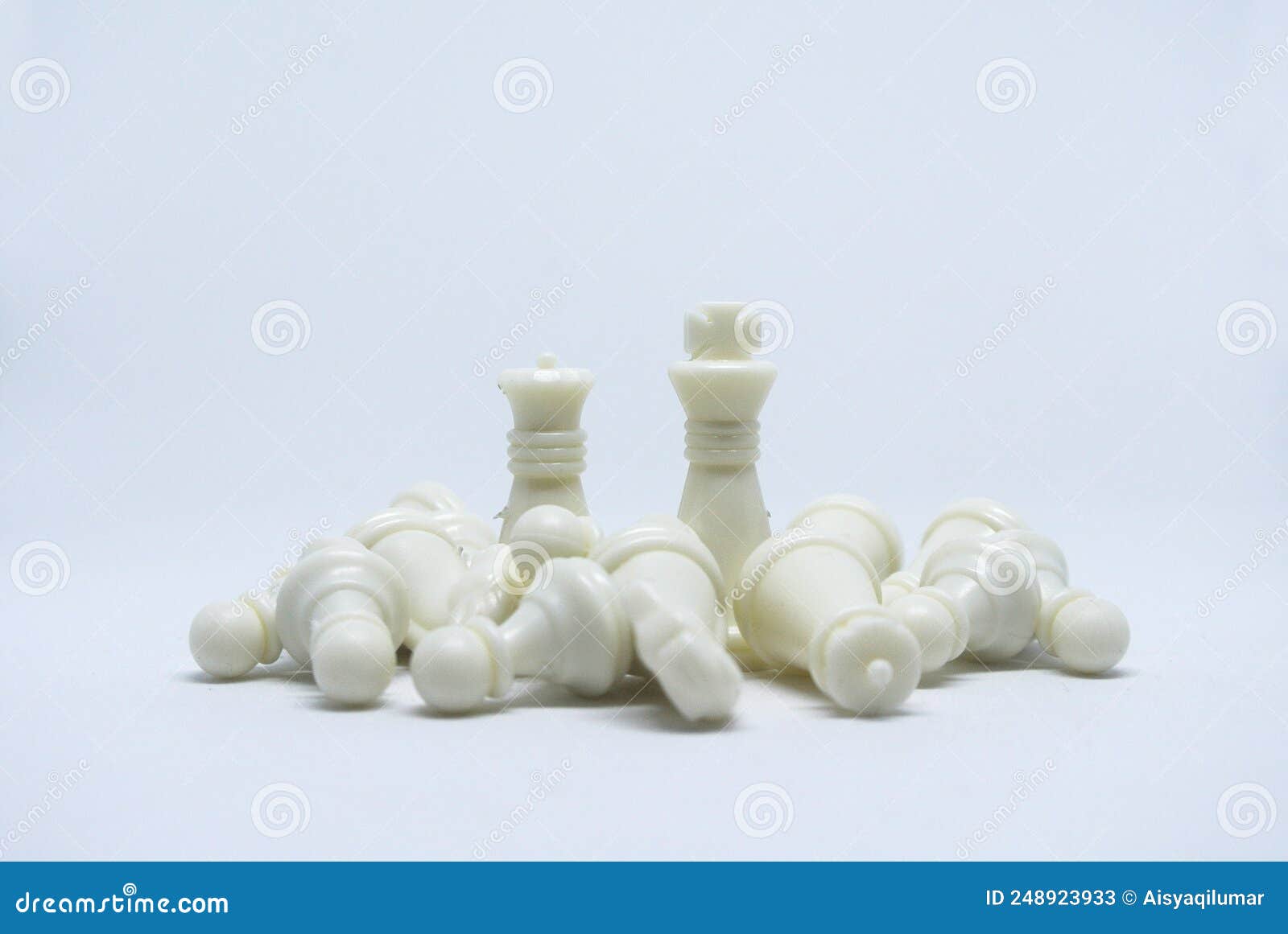 White Chess Pieces on a White Background. Stock Image - Image of ...