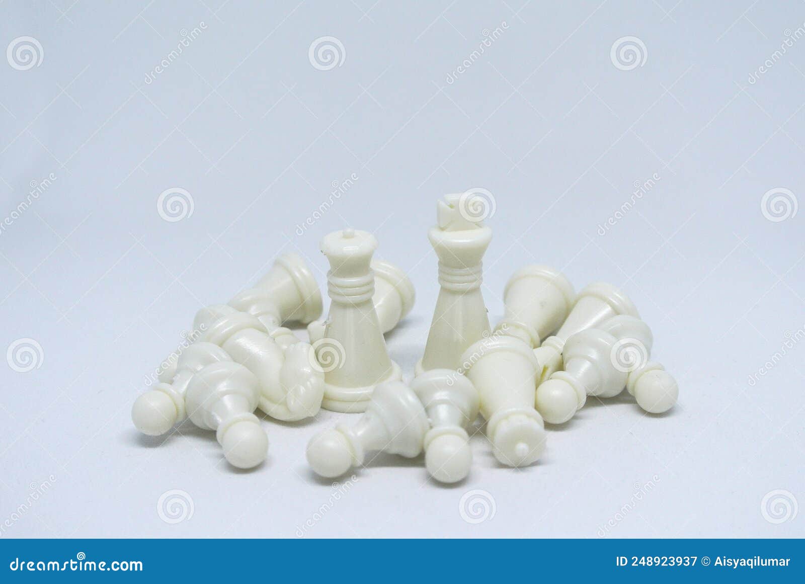 White Chess Pieces on a White Background. Stock Image - Image of object ...