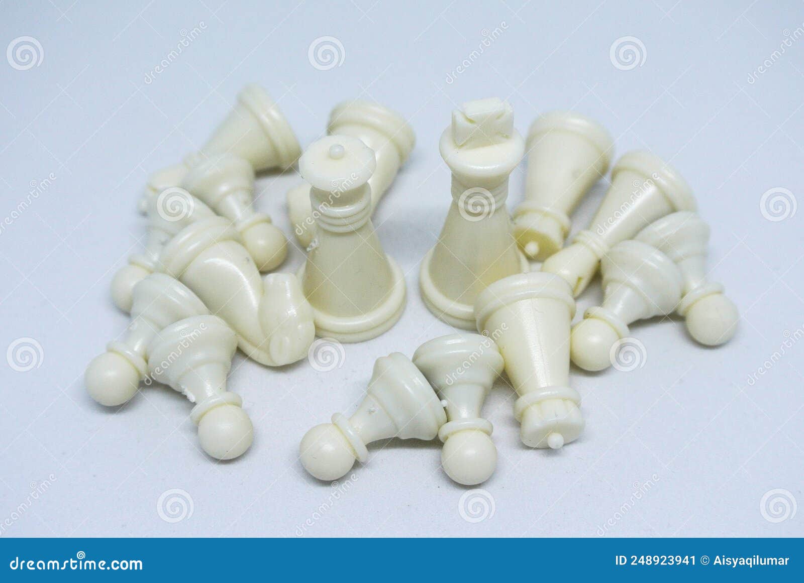 White Chess Pieces on a White Background. Stock Image - Image of knight ...