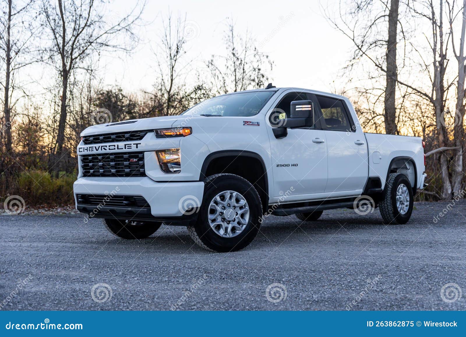 White Chevy Silverado 2500 Surrounded by Woods Outdoors Editorial Image ...