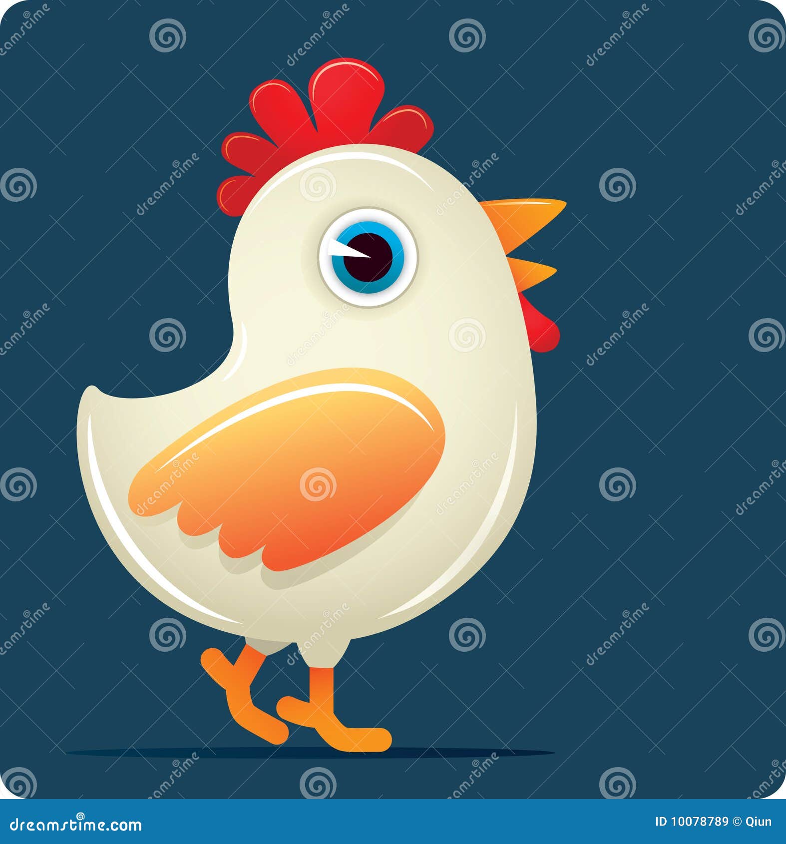 White Chicken stock vector. Illustration of white, bird - 10078789