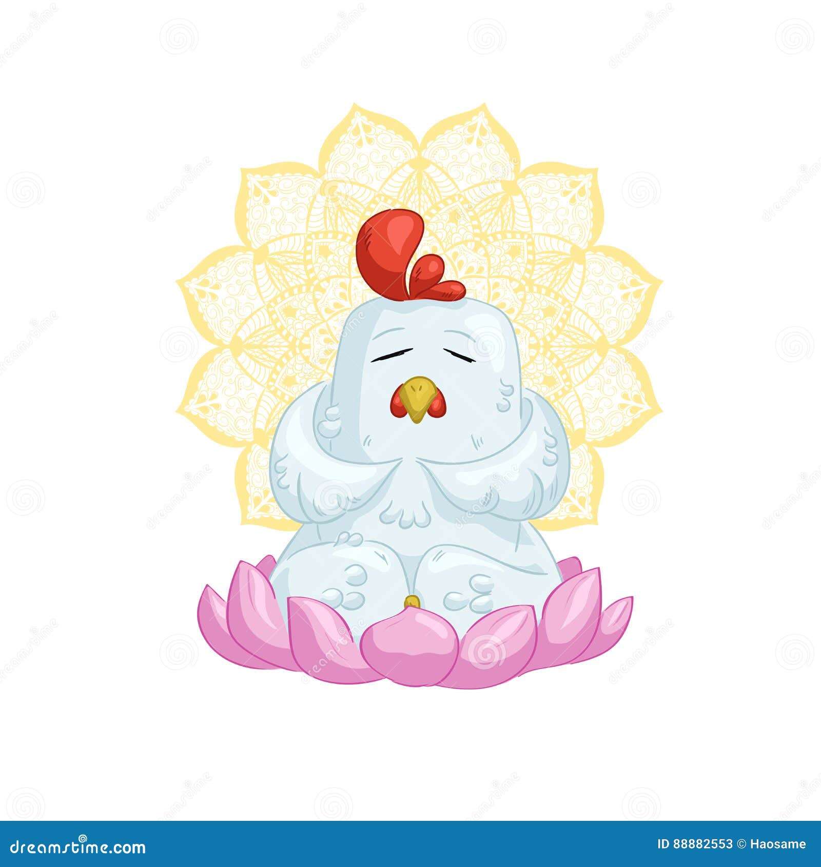 White chicken meditate stock vector. Illustration of feathers - 88882553