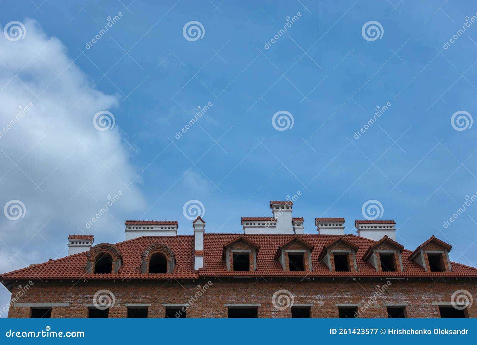 White Chimneys on the Roof of the House Stock Image - Image of living ...