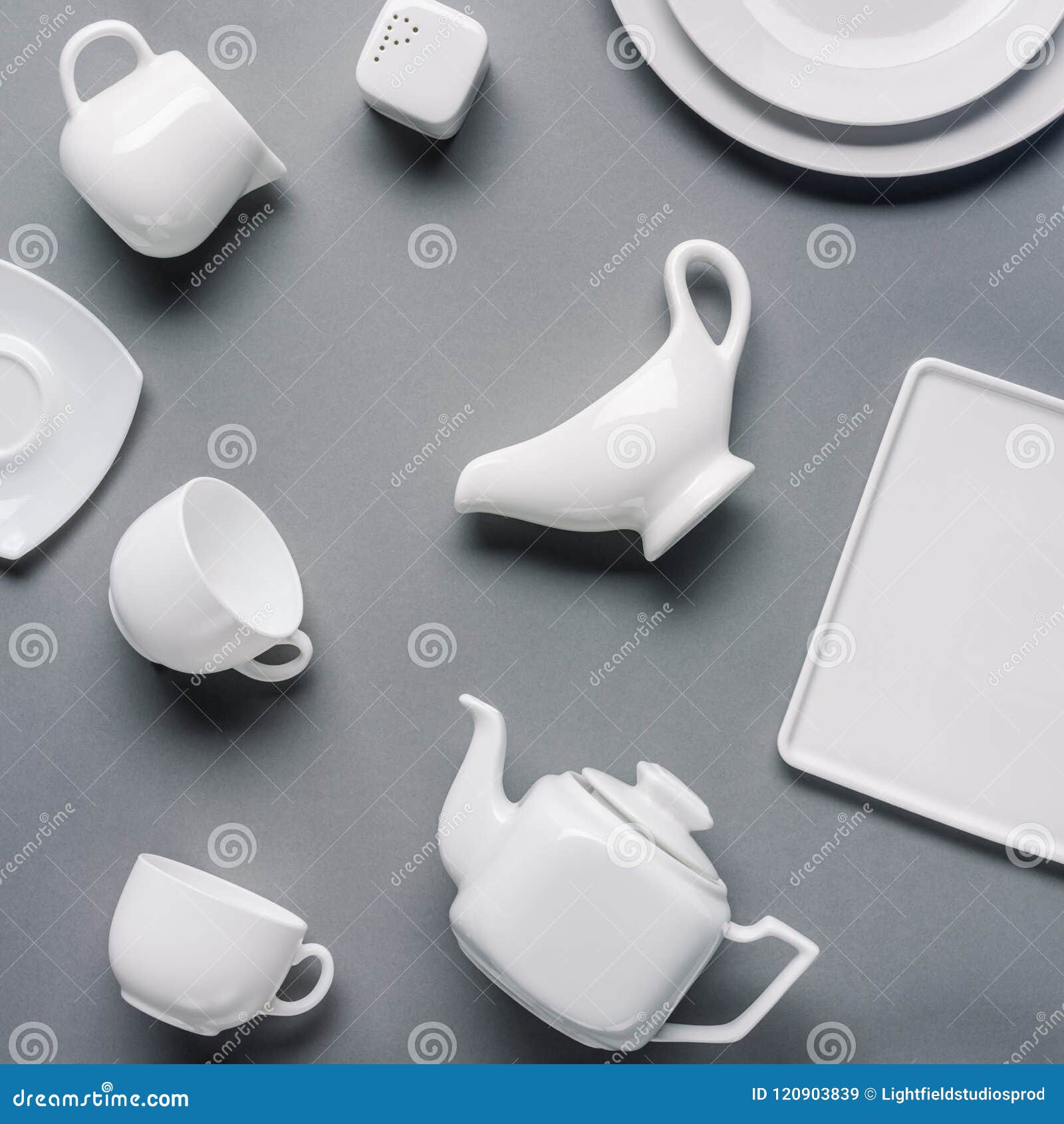 White china tea-set stock image. Image of saucer, restaurant - 120903839