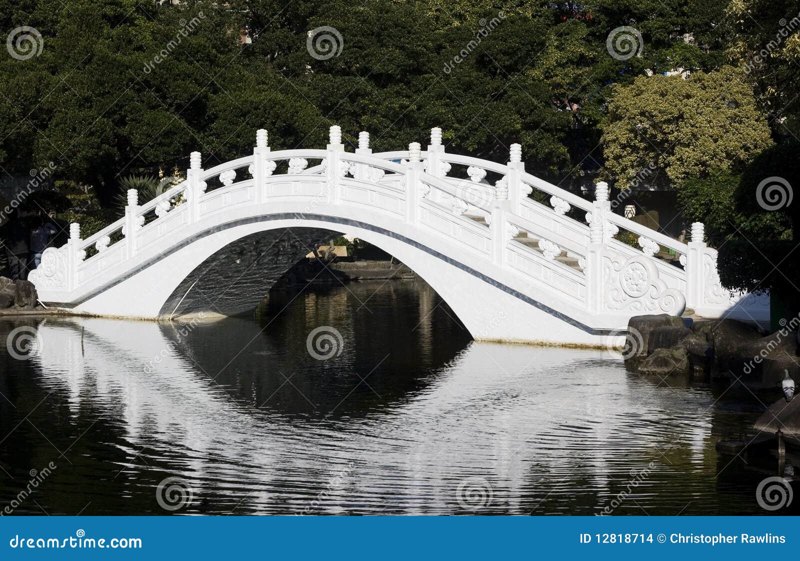 White Chinese Bridge stock photo. Image of architecture - 12818714