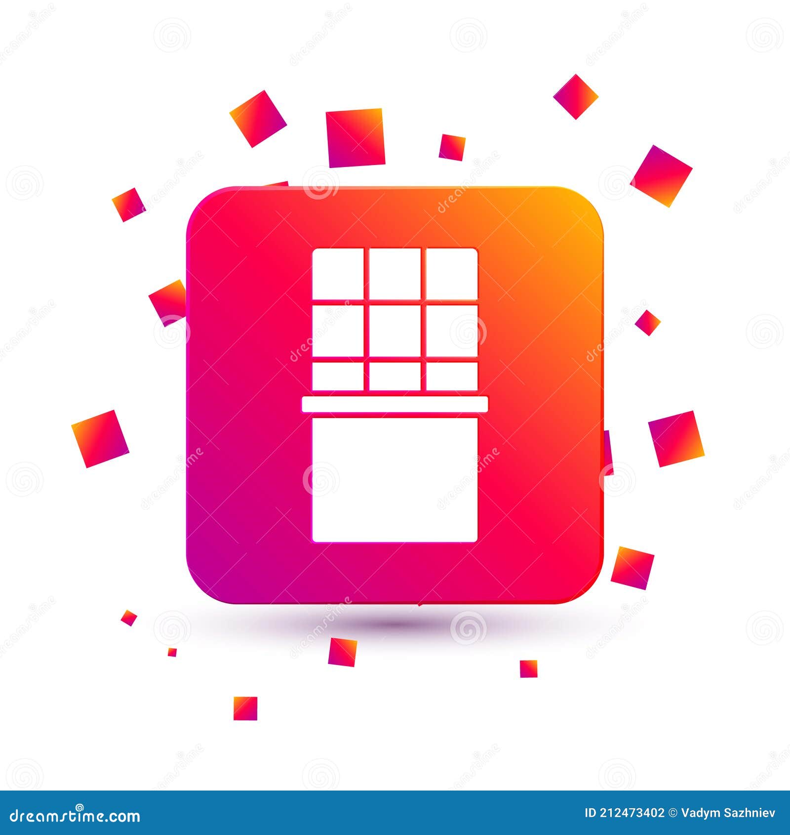 White Chocolate Bar Icon Isolated on White Background. Square Color ...