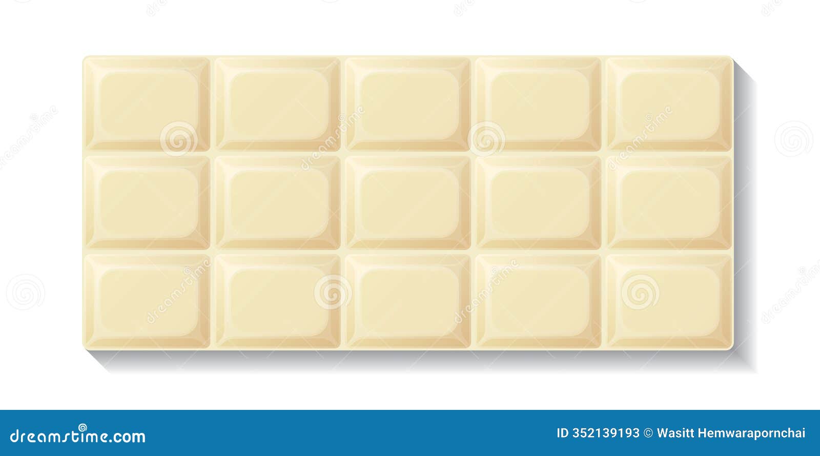 White Chocolate Bar Rectangle Shape Isolated Stock Illustration ...