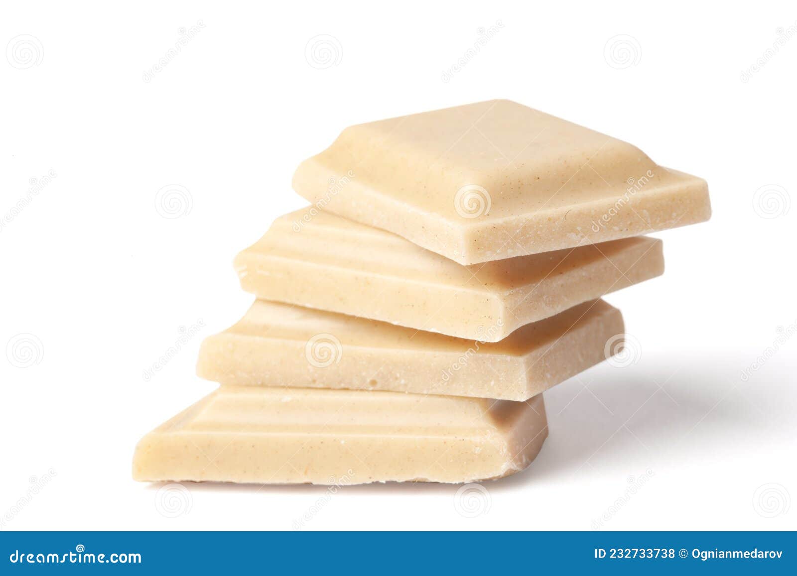 White Chocolate Blocks on a Pile Stock Photo - Image of milky ...