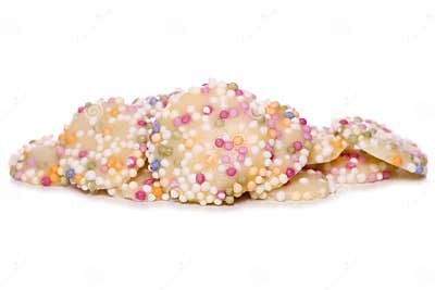 White Chocolate Buttons with Sprinkles Cutout Stock Photo - Image of ...