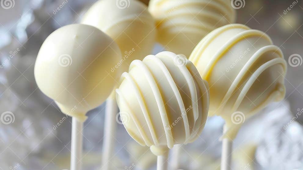 White chocolate cake pops stock photo. Image of form - 321465060