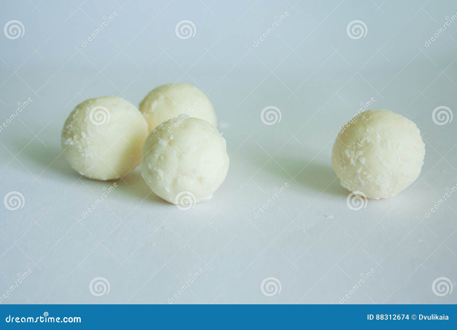 White Chocolate Candy Balls with Coconut Stock Photo - Image of ...