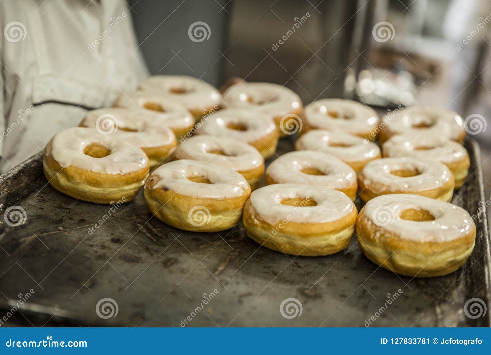 White chocolate donuts stock image. Image of baking - 127833781