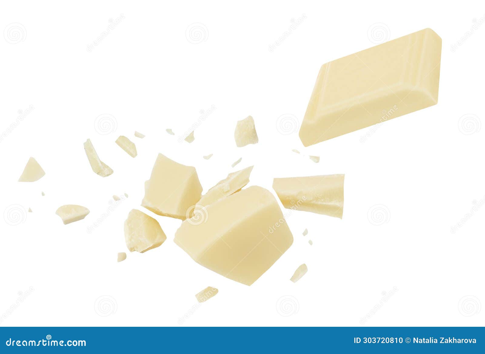 White Chocolate Explosion Isolated on White Background. Shattering ...