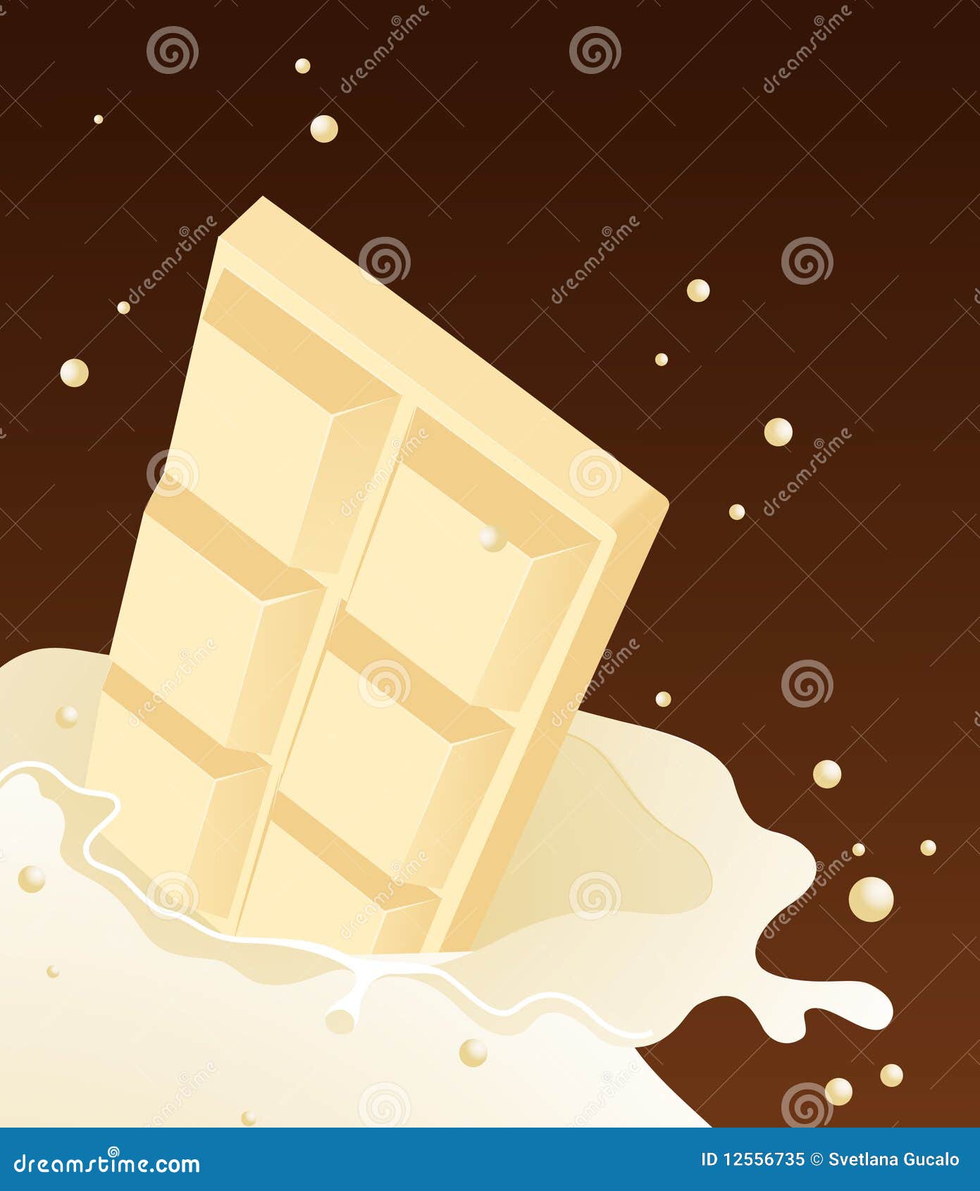 Chocolate Falling In Milk Cartoon Vector | CartoonDealer.com #12637315