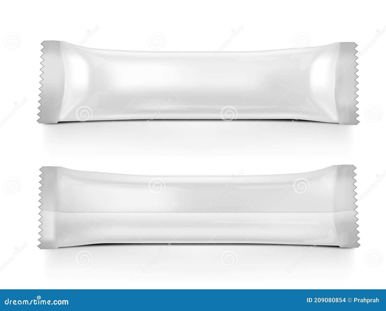 White Chocolate Pack. Front and Back Side View Stock Vector ...