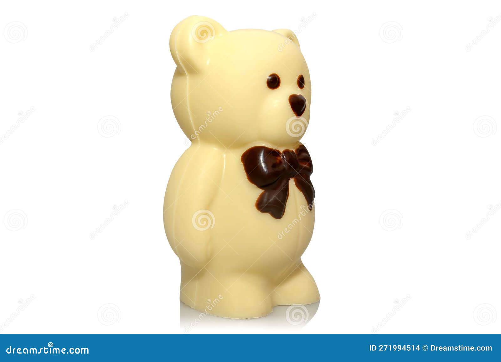 White Chocolate Teddy Bear Gift on a White Background. Stock Photo ...