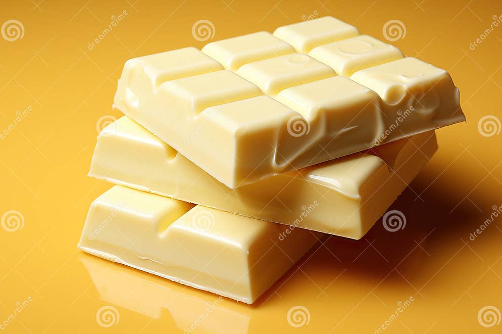 White Chocolate on a Yellow Background Stock Illustration ...