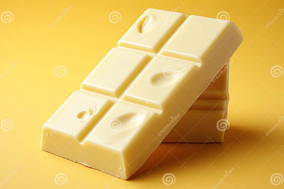 White Chocolate on a Yellow Background Stock Illustration ...