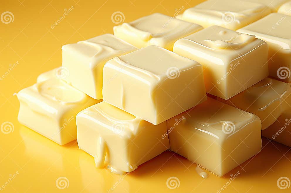White Chocolate on a Yellow Background Stock Photo - Image of colorful ...