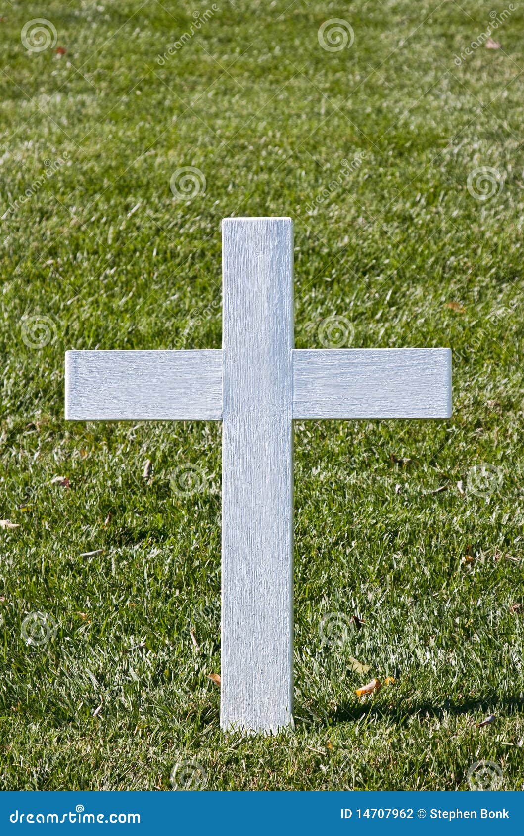 White Christian Cross stock photo. Image of grass, faith - 14707962