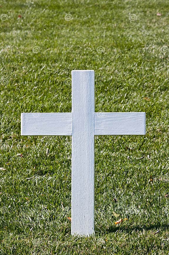 White Christian Cross stock photo. Image of grass, faith - 14707962