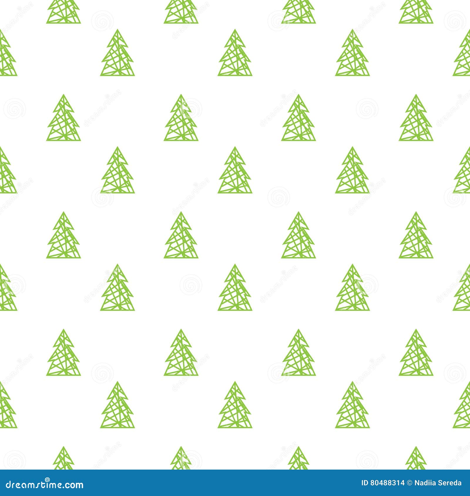 White Christmas Tree Pattern Stock Vector - Illustration of decor, flat ...